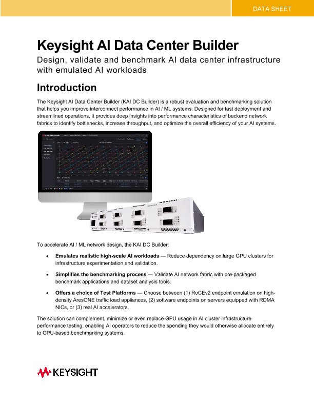 Keysight AI Data Center Builder PDF Asset Page | Keysight